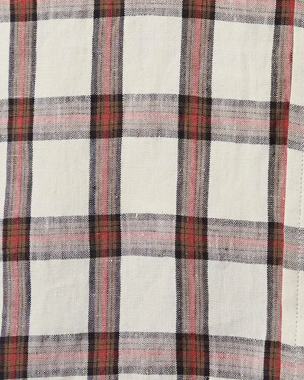RÓHE Oversized Check Linen Shirt - Red