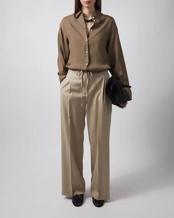 RÓHE Relaxed Drawstring Trousers - Beige