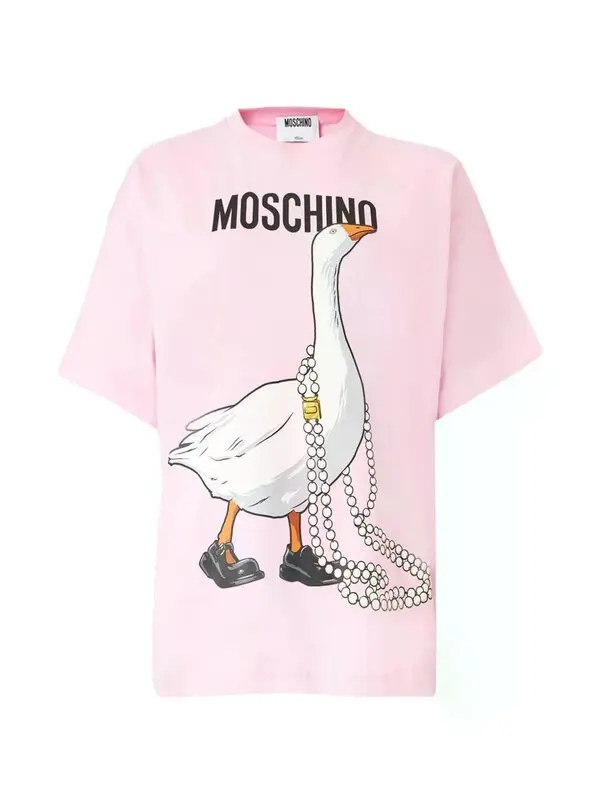 Moschino Goose-print T-shirt - Pink