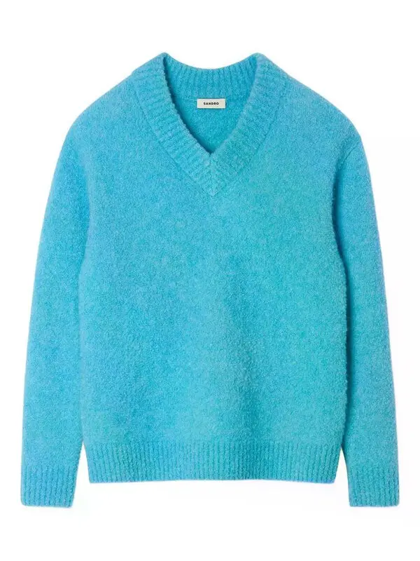 Sandro V-neck Long-sleeve Sweater - Blue
