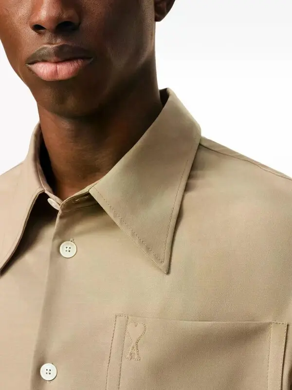 AMI Paris De Coeur Button Pocket Shirt Dress