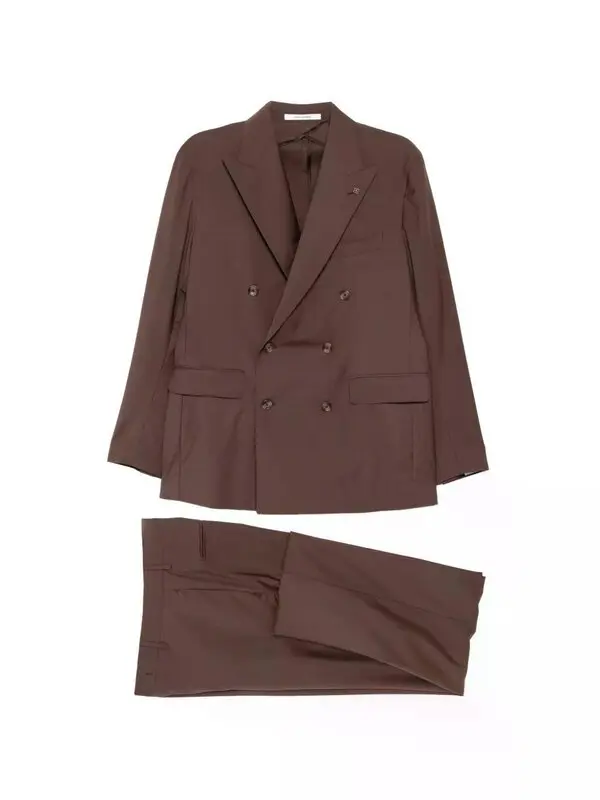 Tagliatore Wool Double-breasted Suit - Brown