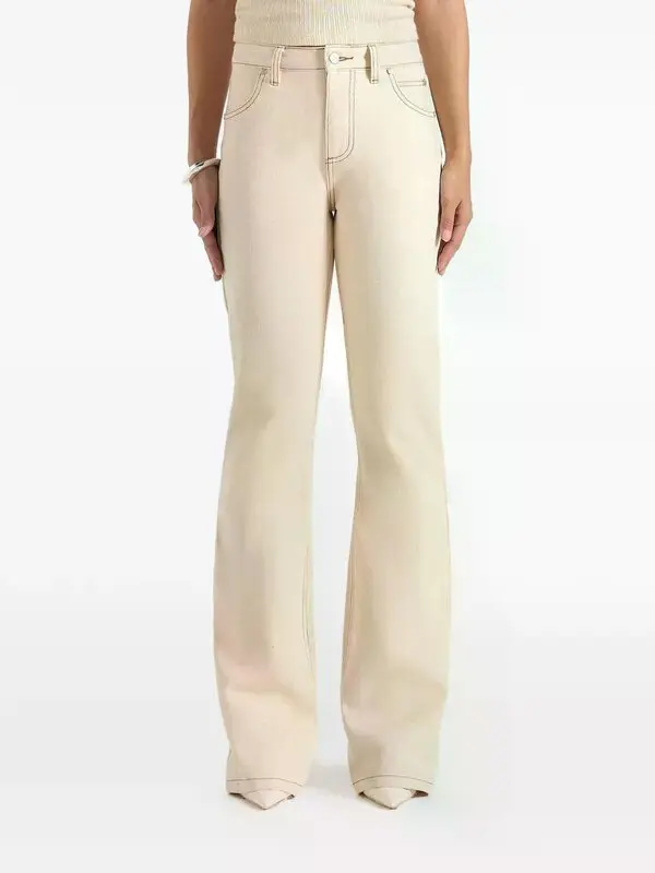 Manière De Voir Maniere De Voir Abbie Contrast-stitch Bootcut Jeans - Neutrals