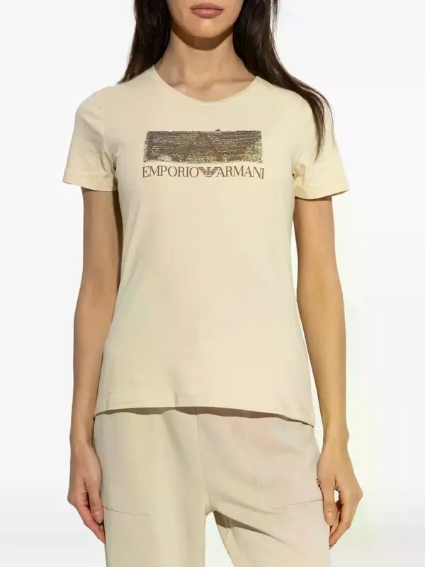 EA7 Sequin-logo T-shirt