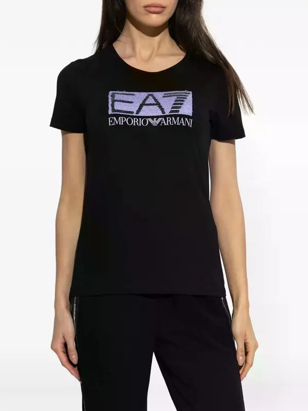 EA7 Sequin-logo T-shirt