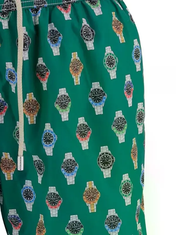 MC2 SAINT BARTH Watch-print Swim Shorts - Green