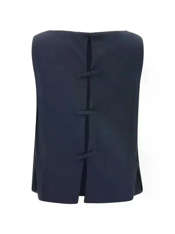 Herno Boat Neck Bows Blouse - Blue