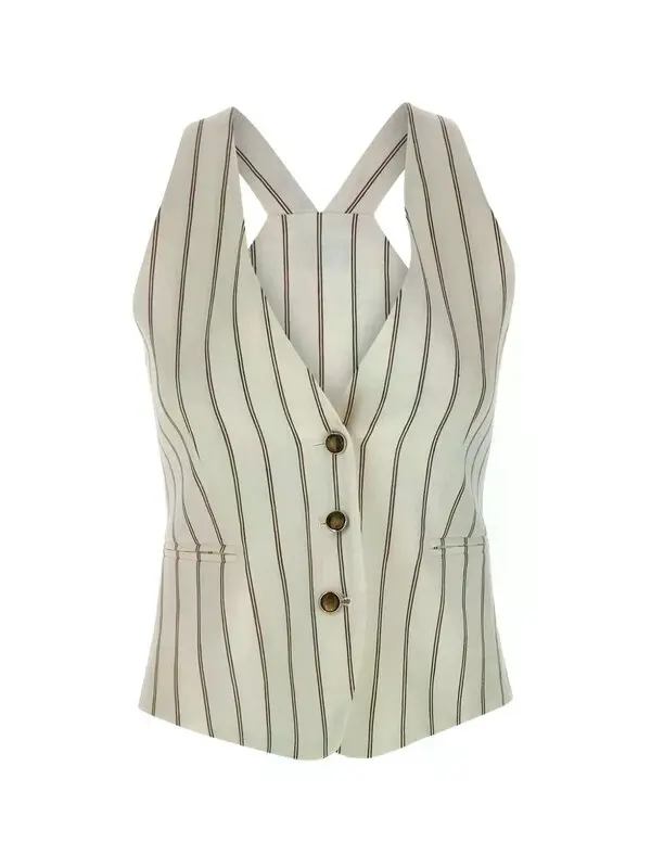 Marella Striped V-neck Gilet