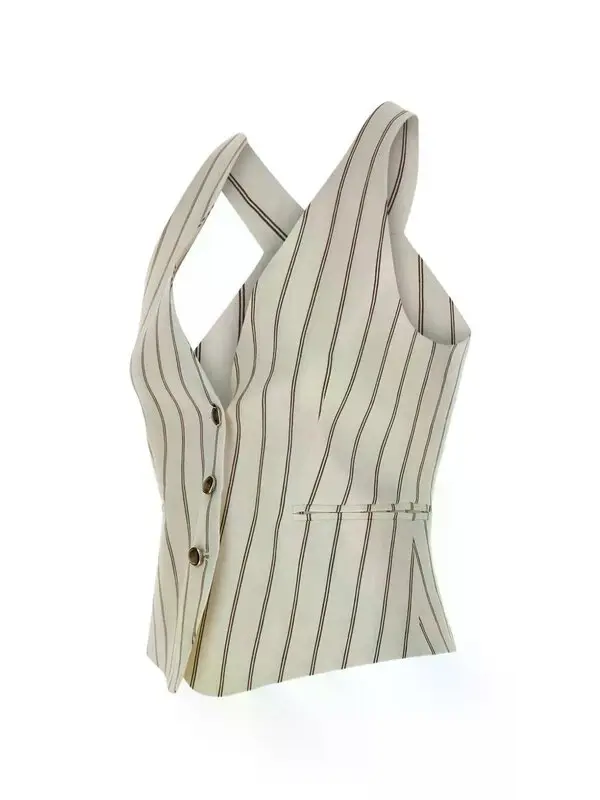 Marella Striped V-neck Gilet
