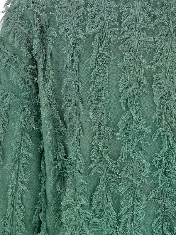 KANGRA Frayed Zip Jacket - Green