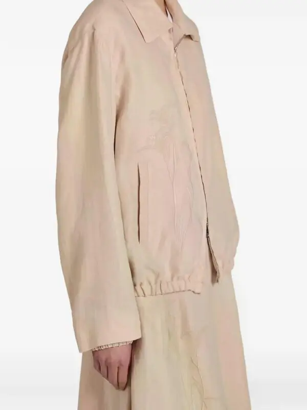 SLOWEAR Floral-embroidered Bomber Jacket