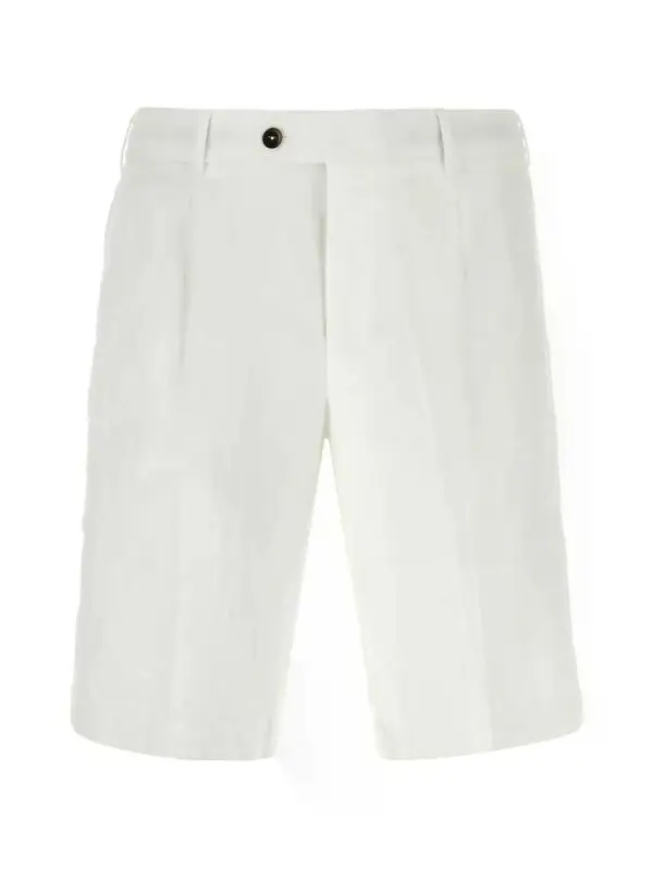 PT TORINO Pleated Bermuda Shorts - White