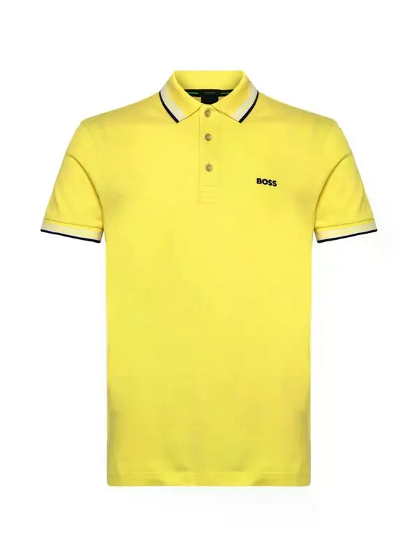 BOSS Contrast-trim Polo Shirt - Yellow