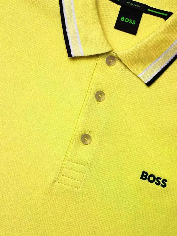 BOSS Contrast-trim Polo Shirt - Yellow
