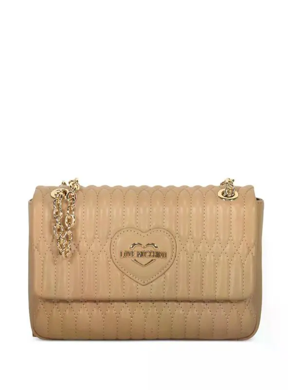 Moschino Quilted Heart Shoulder Bag - Neutrals