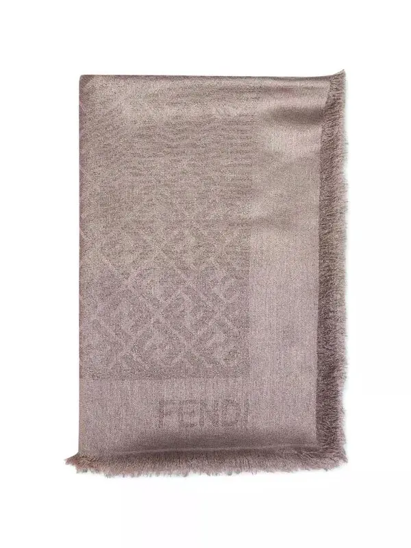 Fendi Frayed Jacquard Scarf - Pink