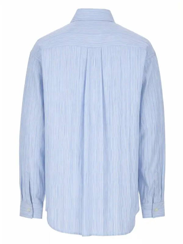 AMISH SUPPLIES Camicia Crinkled Cotton Shirt - Azure