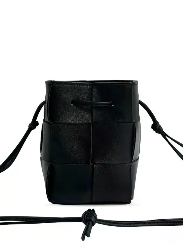 Bottega Veneta Mini Nappa Maxi Intrecciato Cassette Bucket Bag - Black