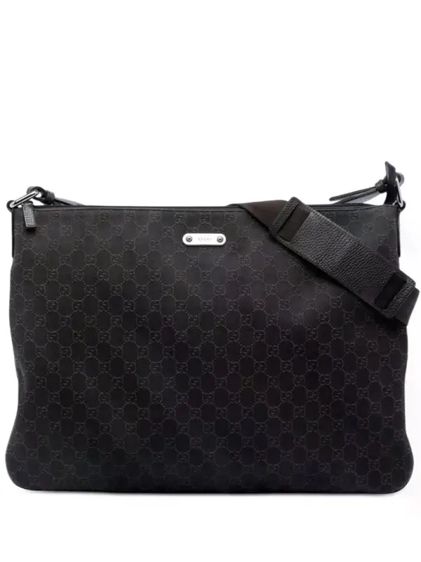 Gucci Gg Denim Crossbody Bag - Brown