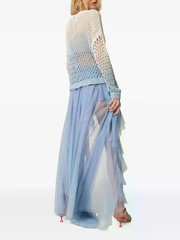 TWINSET Asymmetric Tulle Skirt - Blue