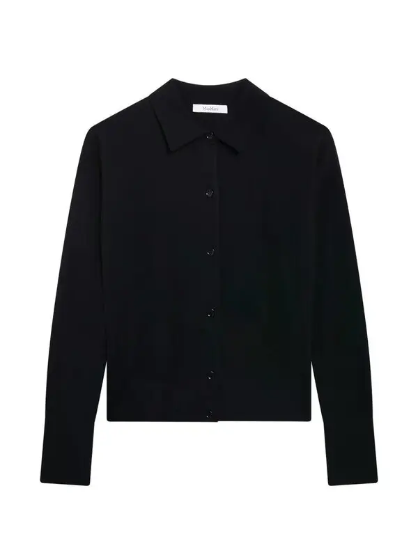Max Mara Buttoned Collared Cardigan - Black