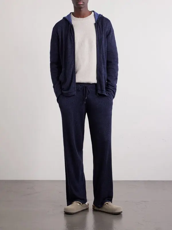 PIACENZA CASHMERE 1733 Straight-leg Silk And Linen-blend Drawstring Sweatpants