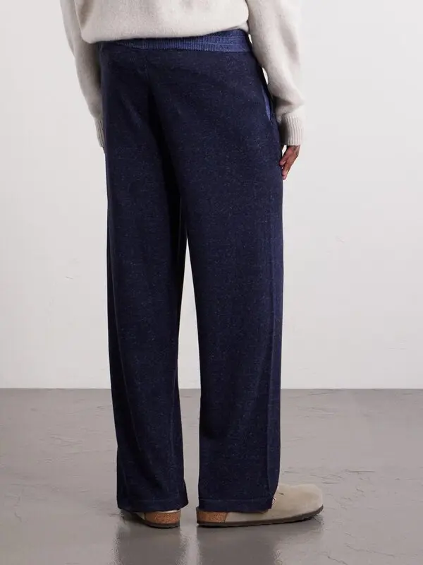 PIACENZA CASHMERE 1733 Straight-leg Silk And Linen-blend Drawstring Sweatpants