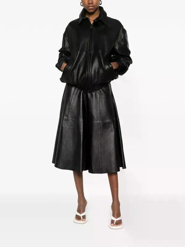 HAIKURE Serenity Leather Midi Skirt