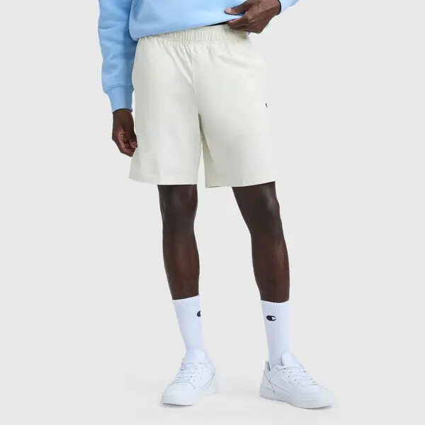 Champion 9" Lounge Patch Logo Shorts - Unbleached Cotton