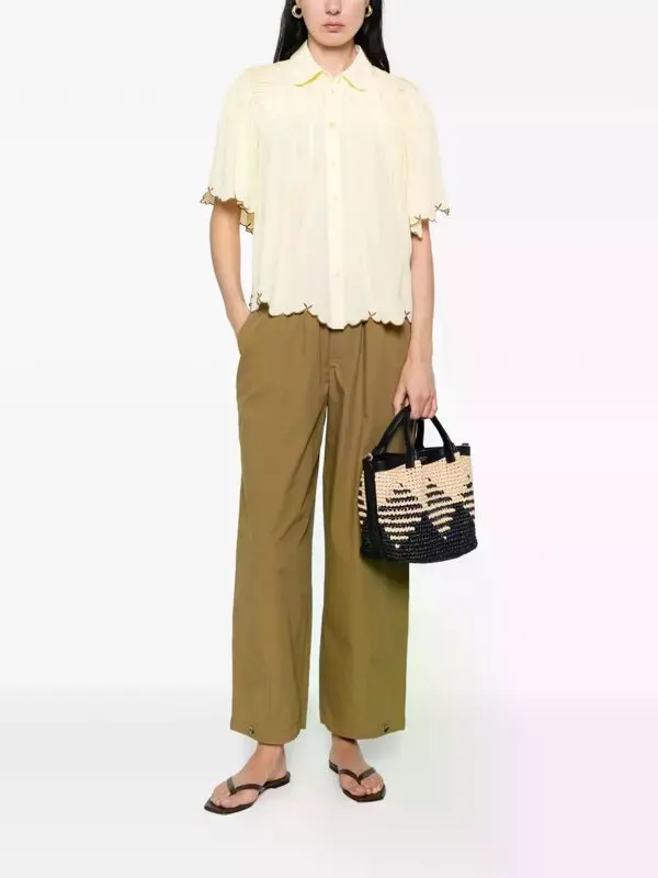 YERSE Scalloped Trim Shirt