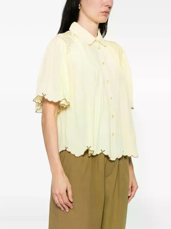 YERSE Scalloped Trim Shirt