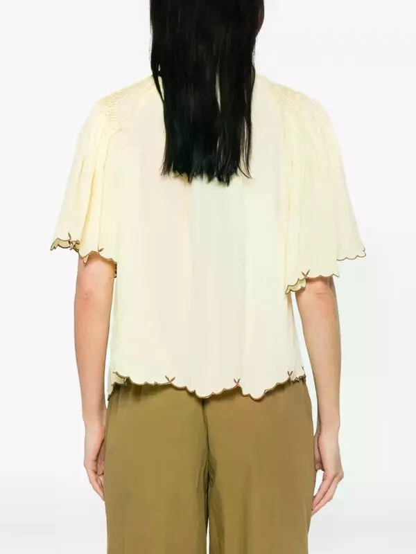 YERSE Scalloped Trim Shirt
