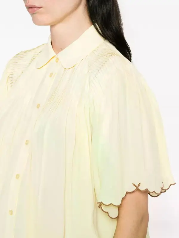 YERSE Scalloped Trim Shirt