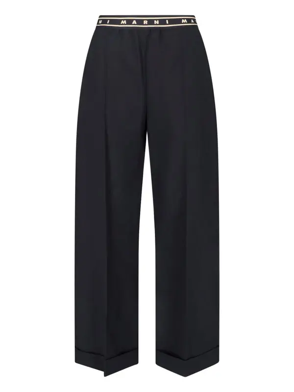 Sportmax Virgin Wool Trousers - Black