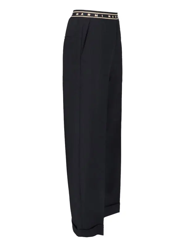 Sportmax Virgin Wool Trousers - Black