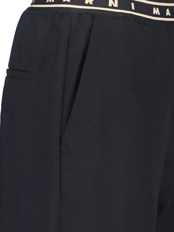 Sportmax Virgin Wool Trousers - Black