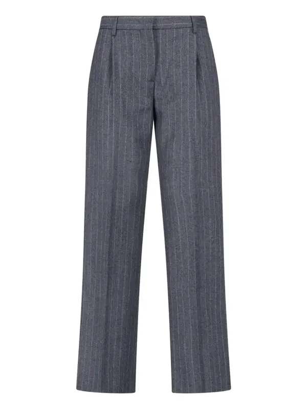 Sportmax Virgin Wool Trousers - Gray