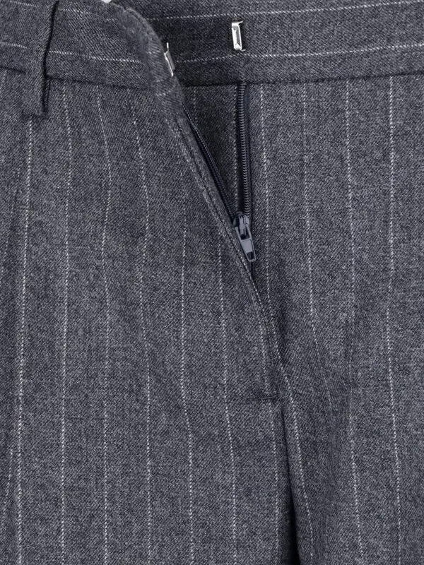 Sportmax Virgin Wool Trousers - Gray