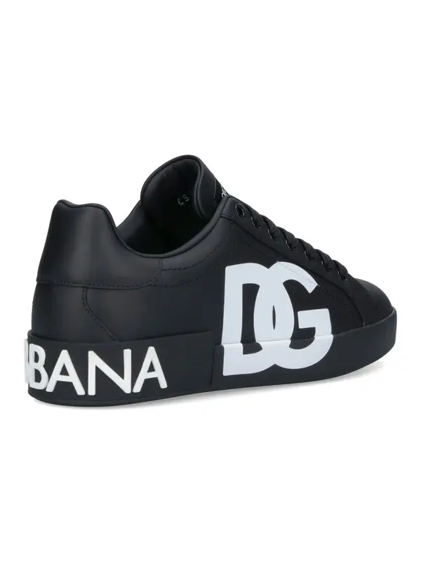 Dolce & Gabbana Portofino Calfskin Sneakers - Black
