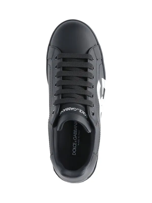 Dolce & Gabbana Portofino Calfskin Sneakers - Black
