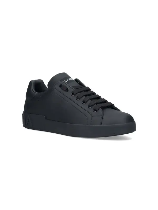 Dolce & Gabbana Portofino Calfskin Sneakers - Black