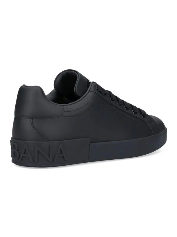Dolce & Gabbana Portofino Calfskin Sneakers - Black