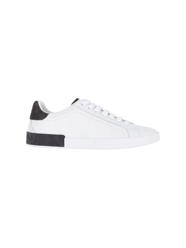Dolce & Gabbana Portofino Calfskin Sneakers - White