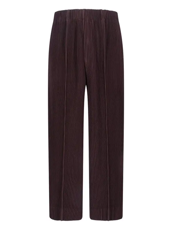 HOMME PLISSE Pleated Trousers - Brown
