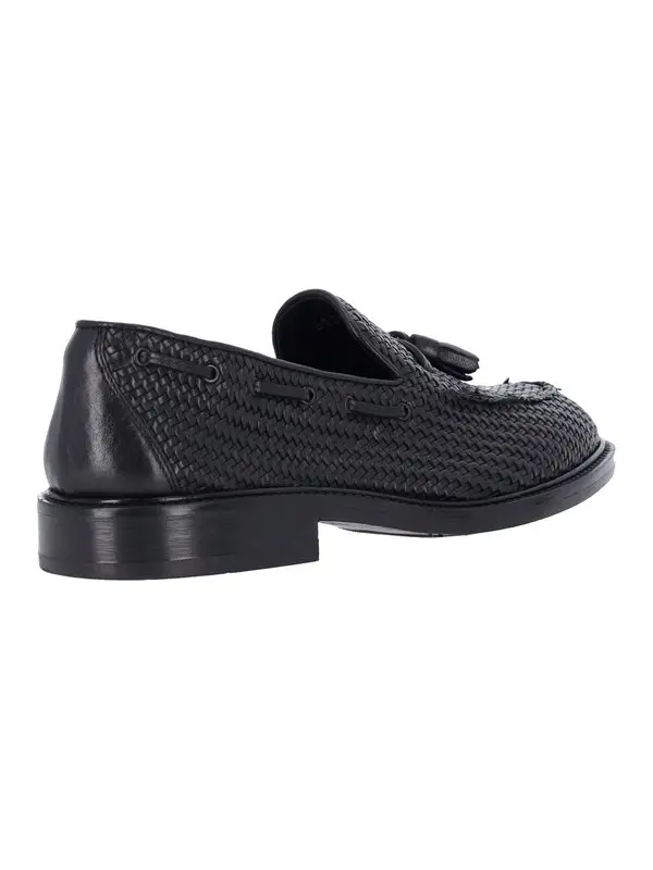 ALEXANDER HOTTO Woven Leather Loafers - Black
