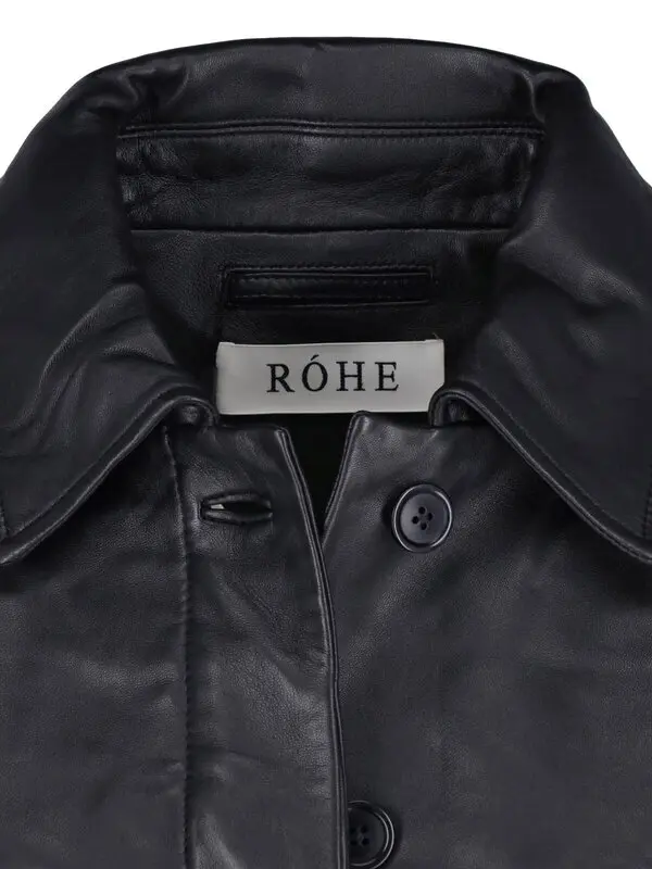 RÓHE Lambskin Leather Jacket With Classic Collar