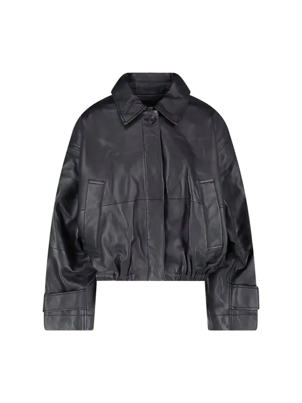 Sportmax Lambskin Bomber Jacket - Black