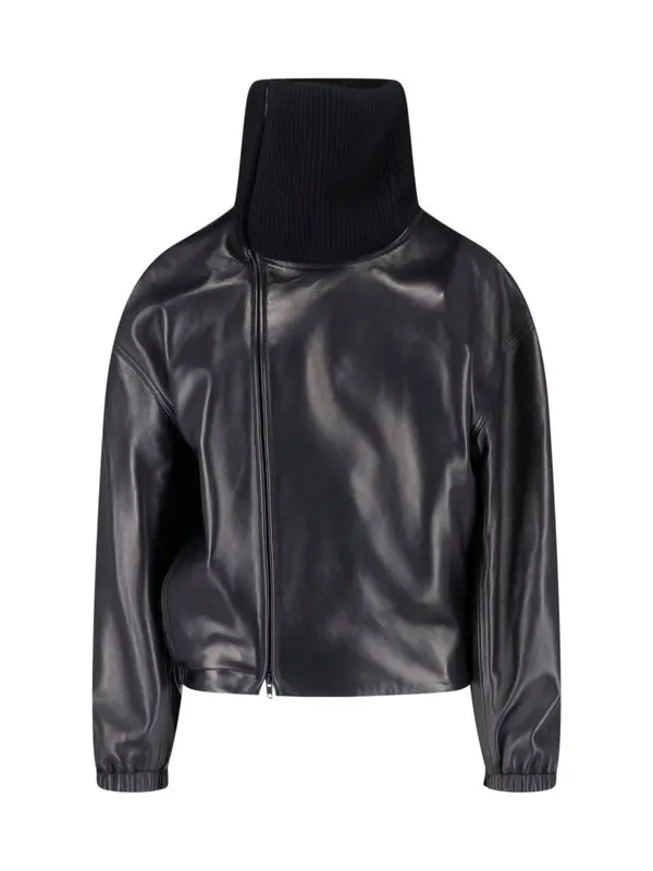 Phoebe Philo Sportmax Lambskin Bomber Jacket - Black