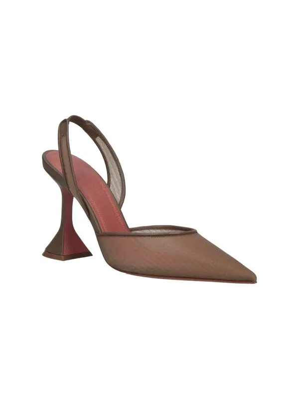 Amina Muaddi Holli Slingback Pumps - Taupe