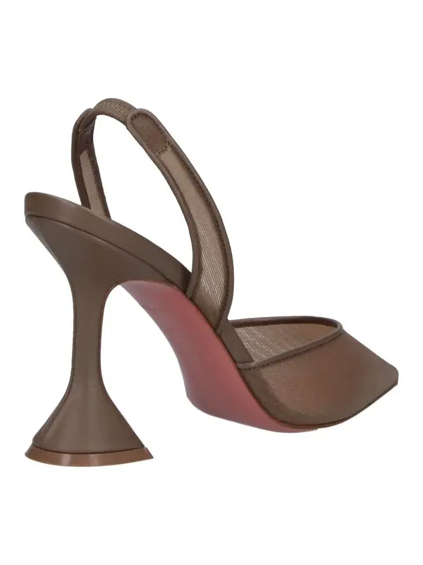 Amina Muaddi Holli Slingback Pumps - Taupe